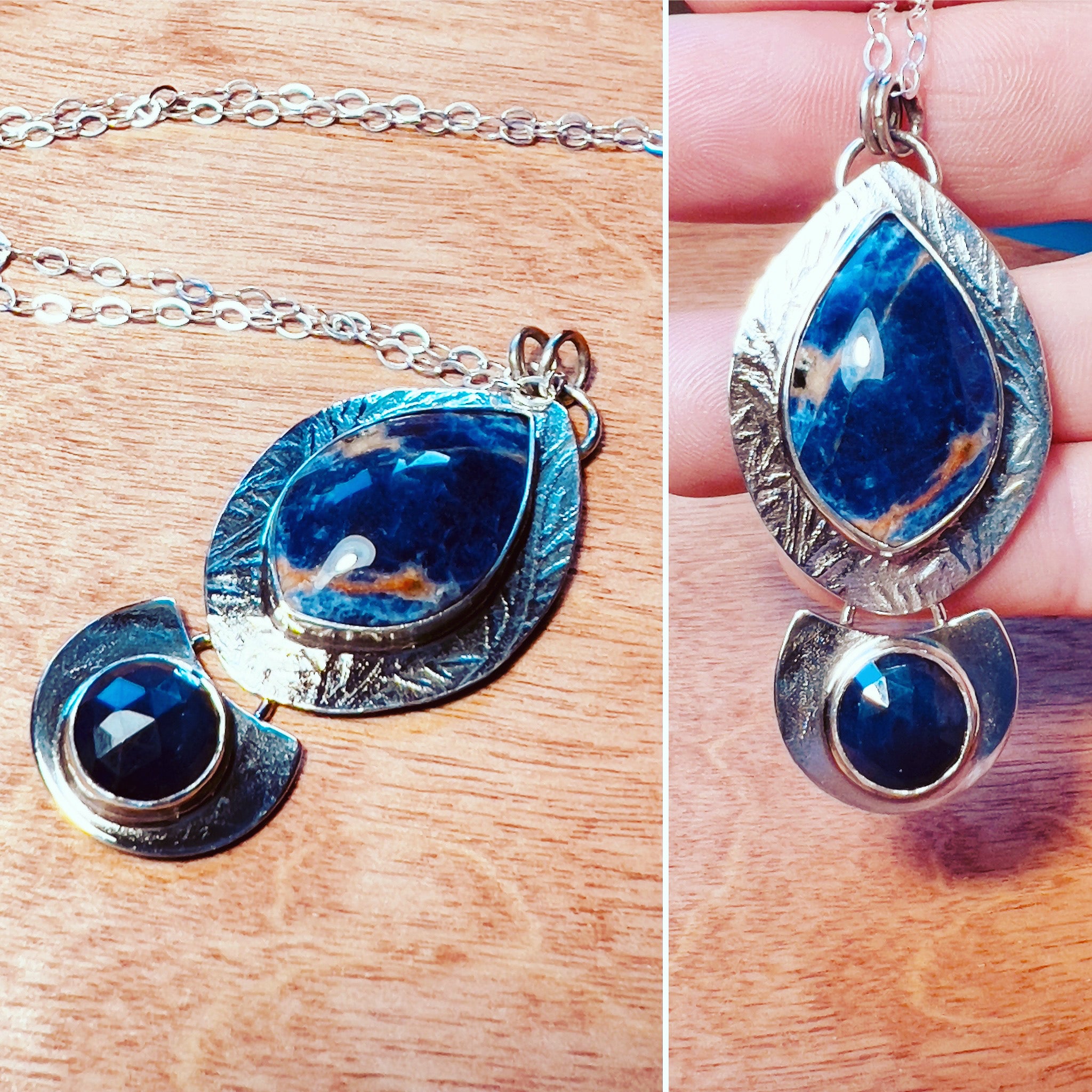 Handmade 925 Sterling Silver Pendants with Real Natural Stones – Kukio ...